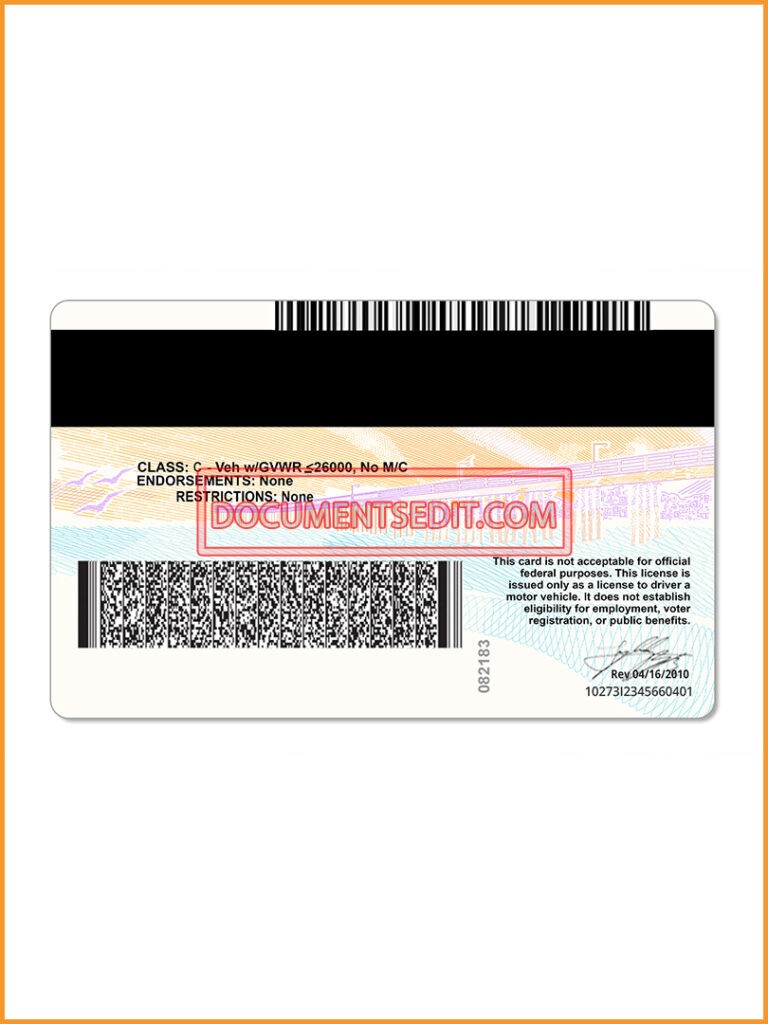 California Driving License Template (V1) - Documents Edit