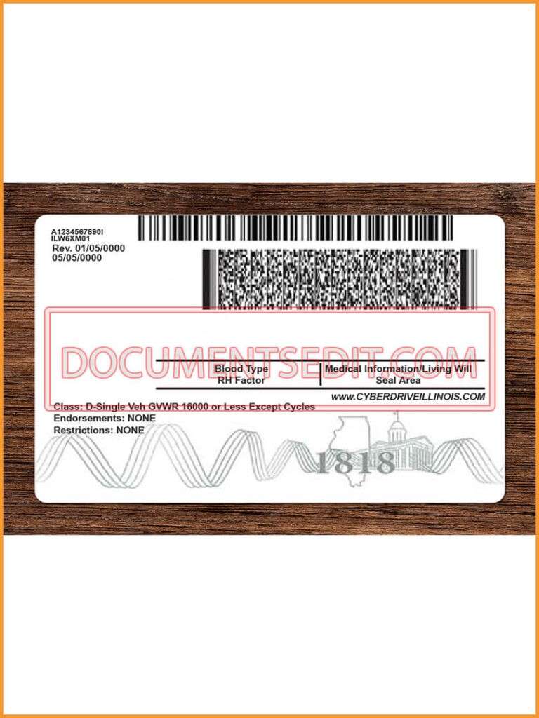 Illinois Driving License PSD New - Documents Edit