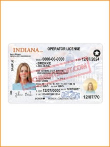 Indiana Driver License PSD Template - Documents Edit