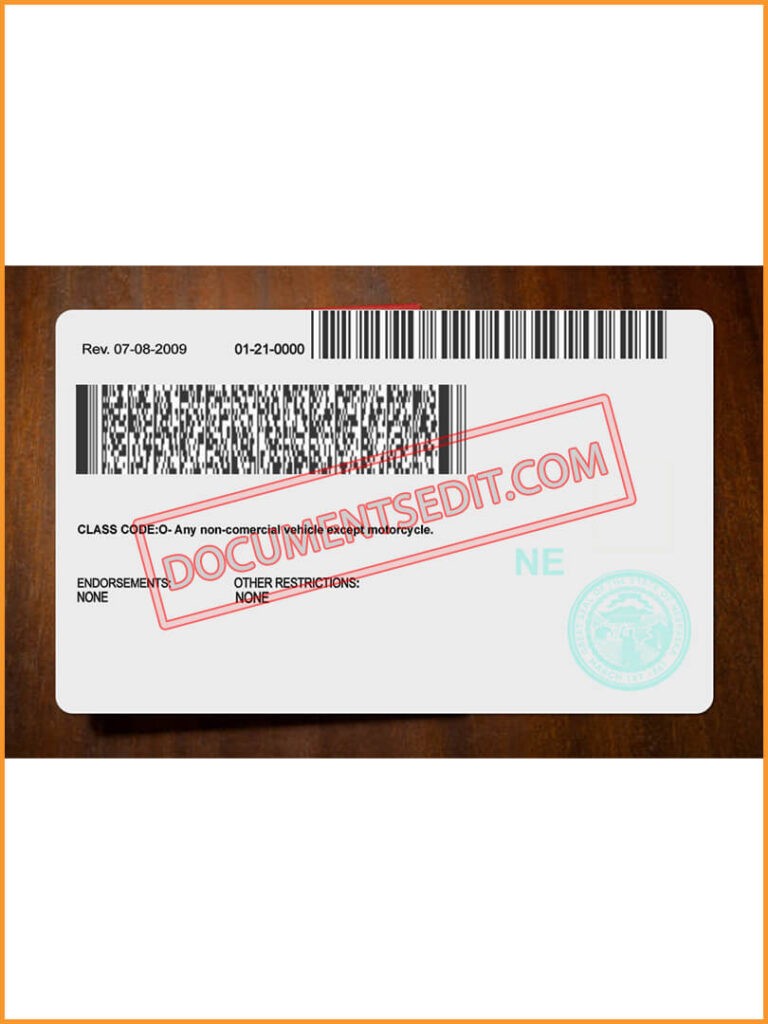 Nebraska Driver License Template - Documents Edit