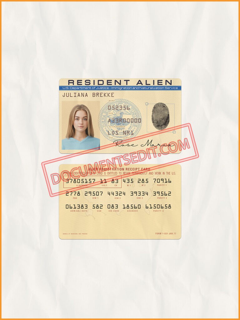 Resident Alien - U.S. Green card (1977-2010) - Documents Edit
