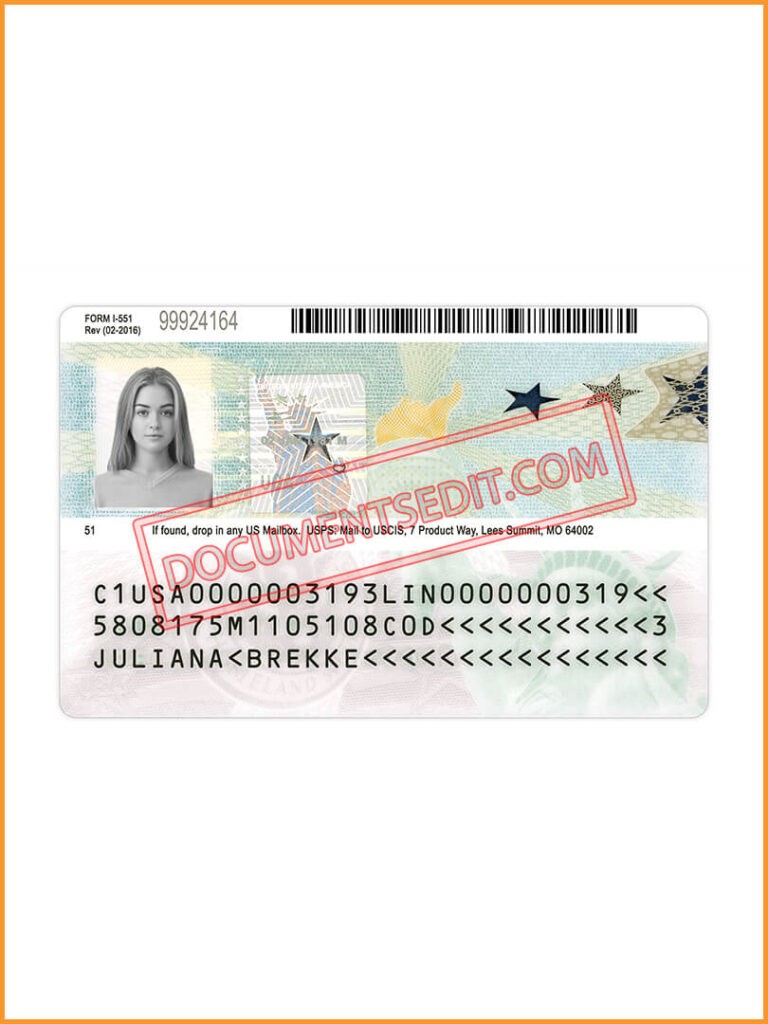 USA Permanent Resident Card (New) - Documents Edit