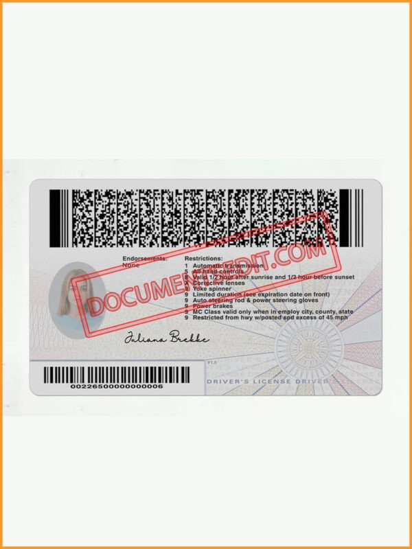 Virginia Drivers License PSD Template - Documents Edit