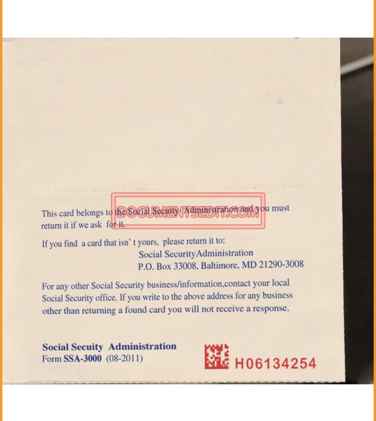 Social Security Card Template 05 - Documents Edit