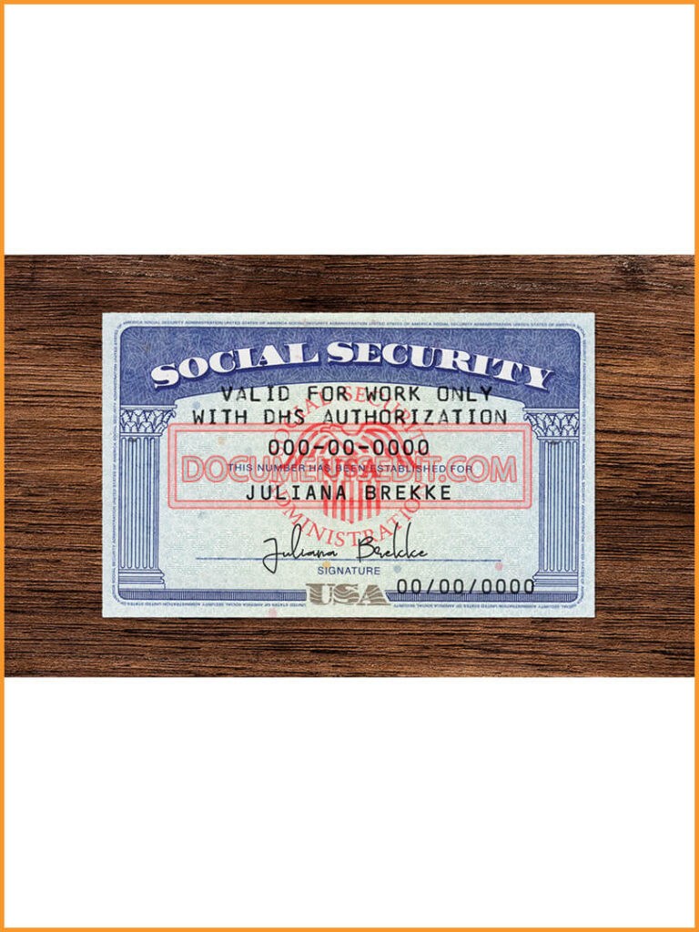 Social Security Card Template 06 - Documents Edit