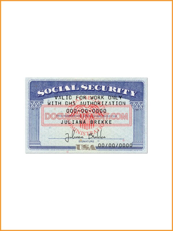 Social Security Card Template 06 - Documents Edit
