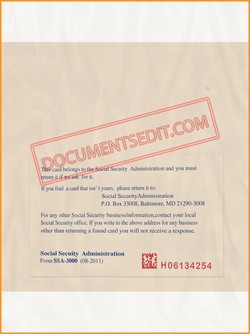 Social Security Card Template 06 - Documents Edit