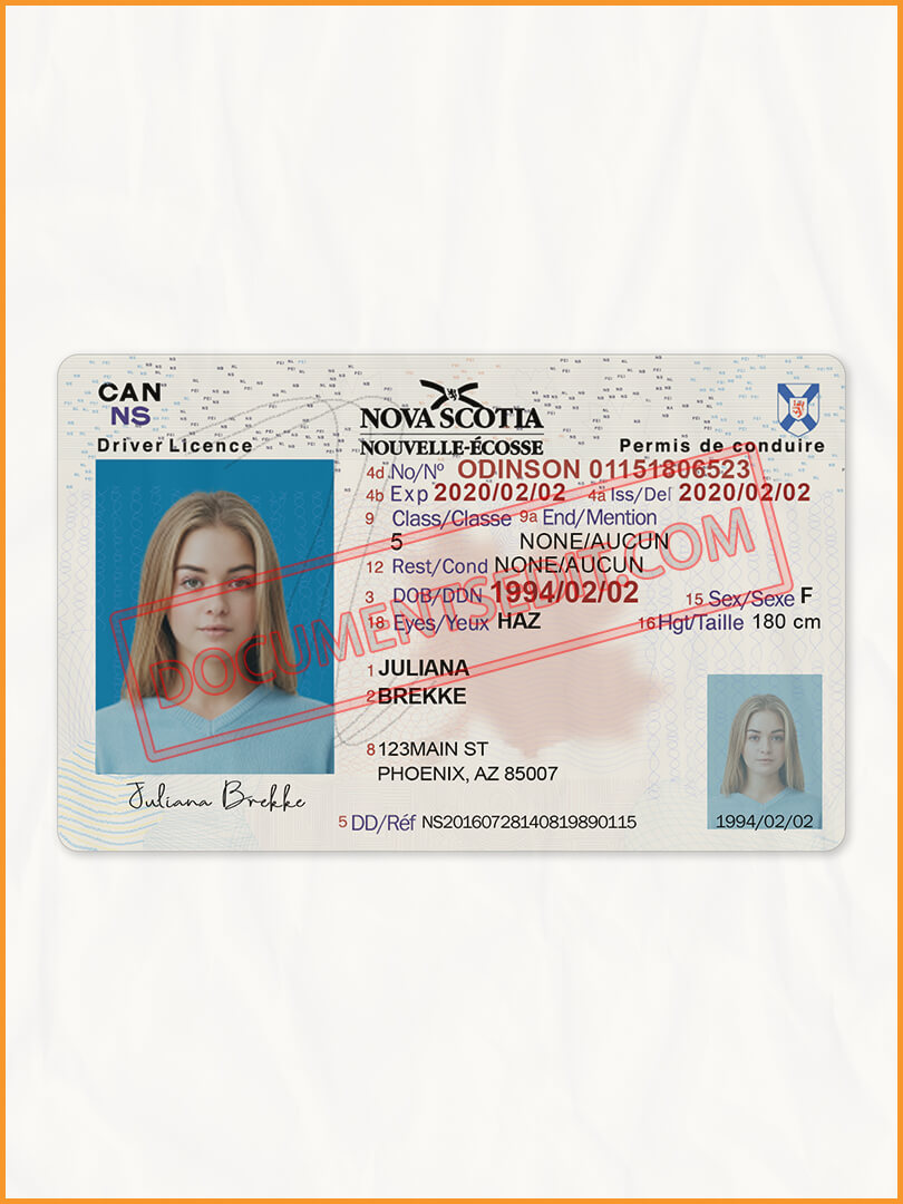 Nova Scotia NS Drivers License Template PSD Documents Edit Nova Scotia NS Drivers License Template PSD Documents Edit