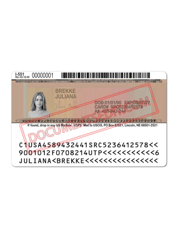 USA Permanent Resident Card PSD Template V3 - Documents Edit