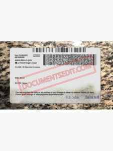 Rhode Island Driver License PSD Template - Documents Edit