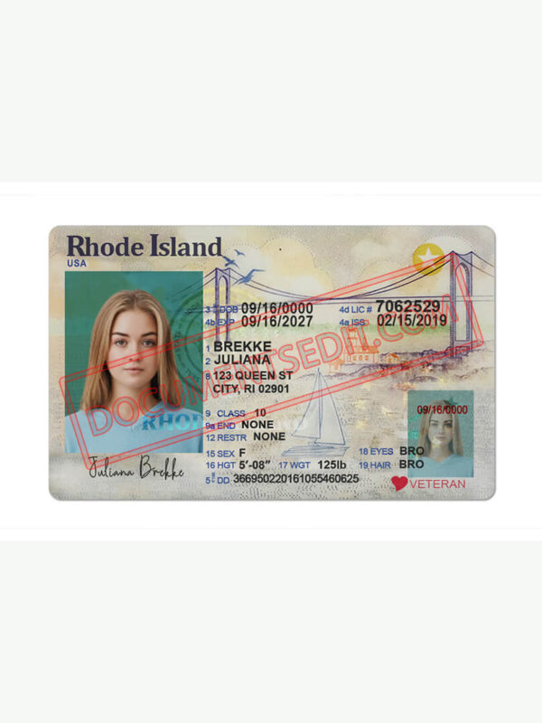 Rhode Island Driver License PSD Template - Documents Edit