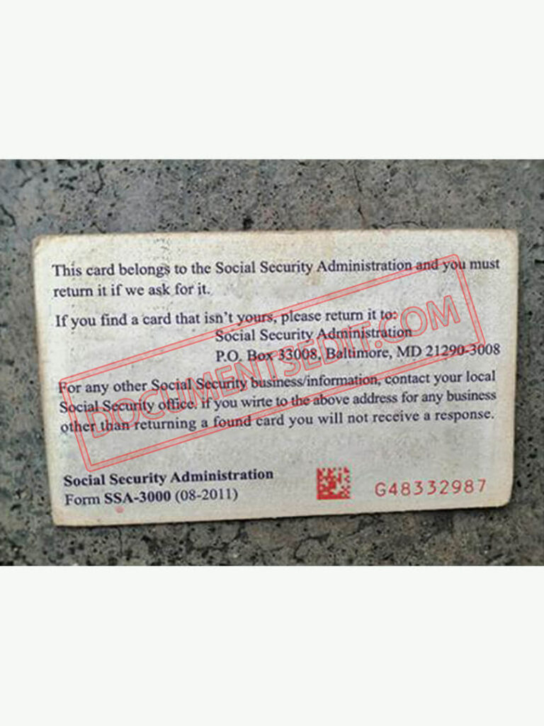 Social Security Card Template 62 - Documents Edit