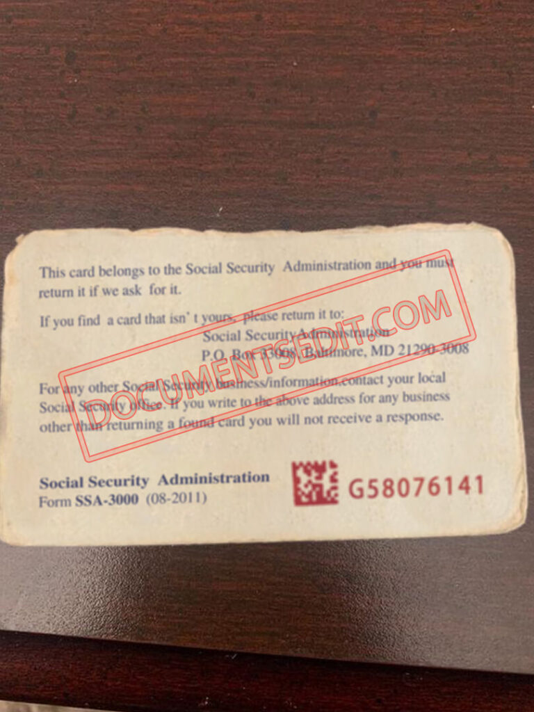 Social Security Card Template 71 - Documents Edit