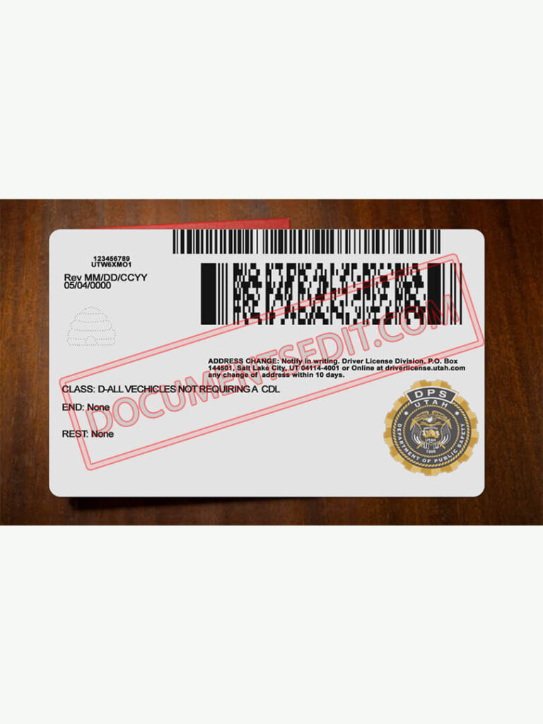 Utah Driver License Template New - Documents Edit
