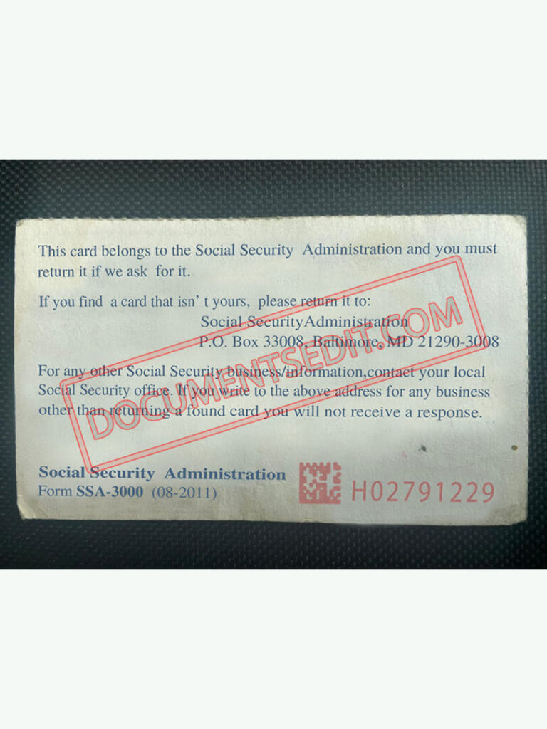 Social Security Card Template 82 - Documents Edit