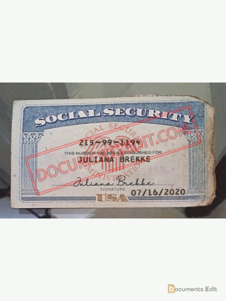 Social Security Card Template 101 - Documents Edit