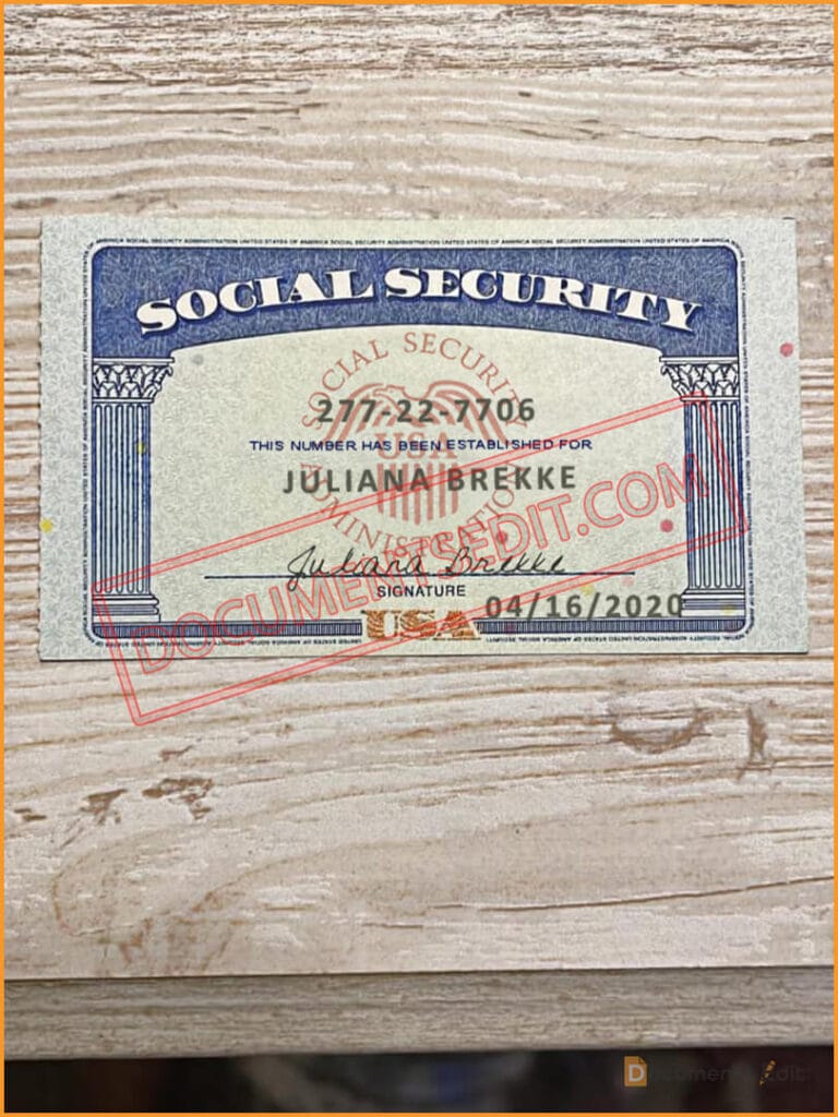 Social Security Card Template 105 - Documents Edit
