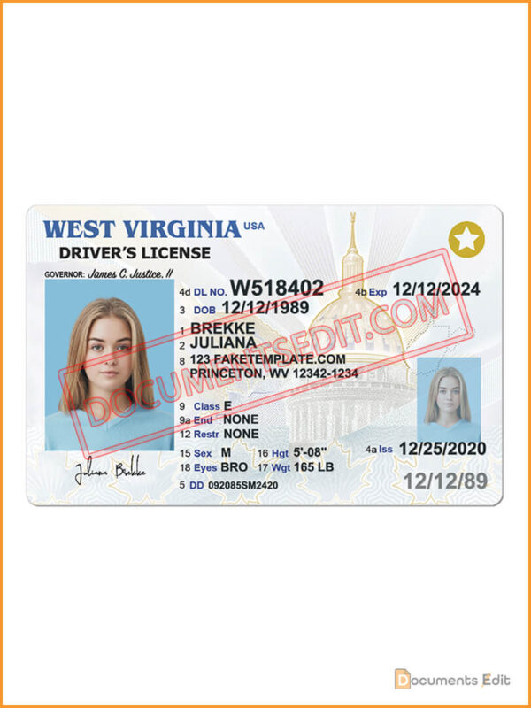West Virginia Driver License New Template - Documents Edit