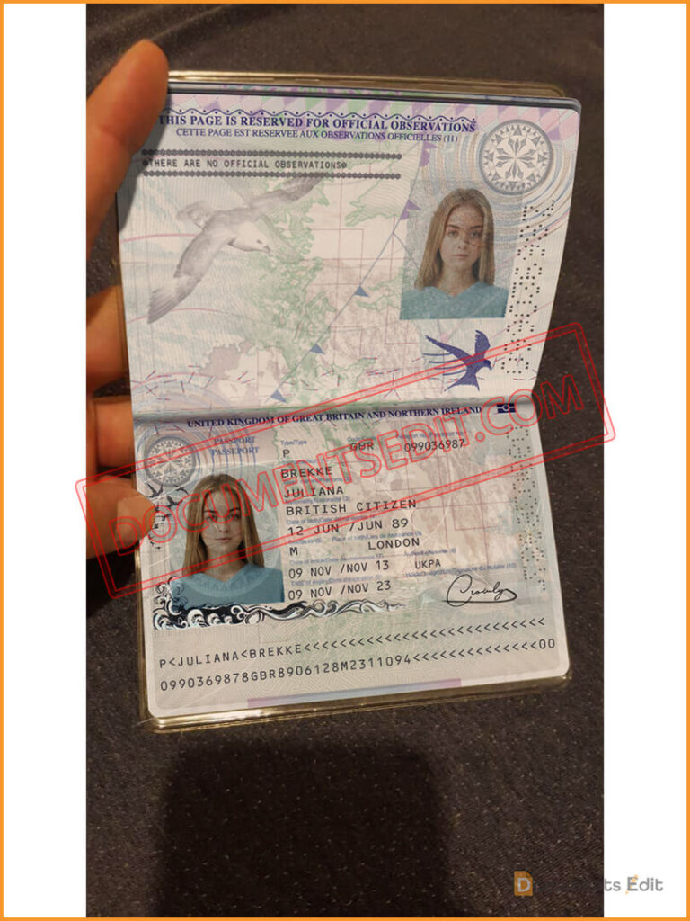 Uk Passport Psd Template Documents Edit 6124