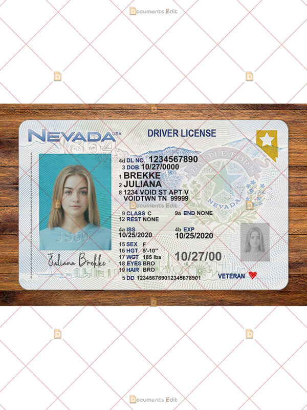 Nevada Driver License PSD Template (V2) - Documents Edit
