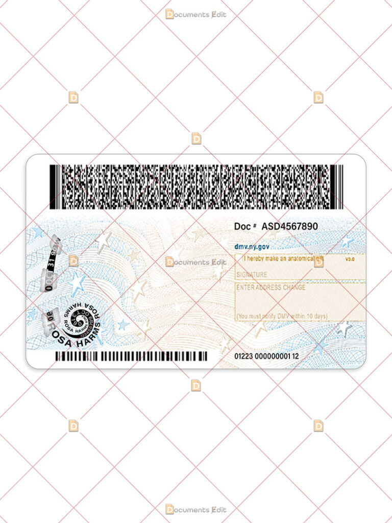 New York Driving License Template (V2) - Documents Edit