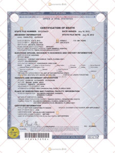 Florida Death Certificate - Documents Edit